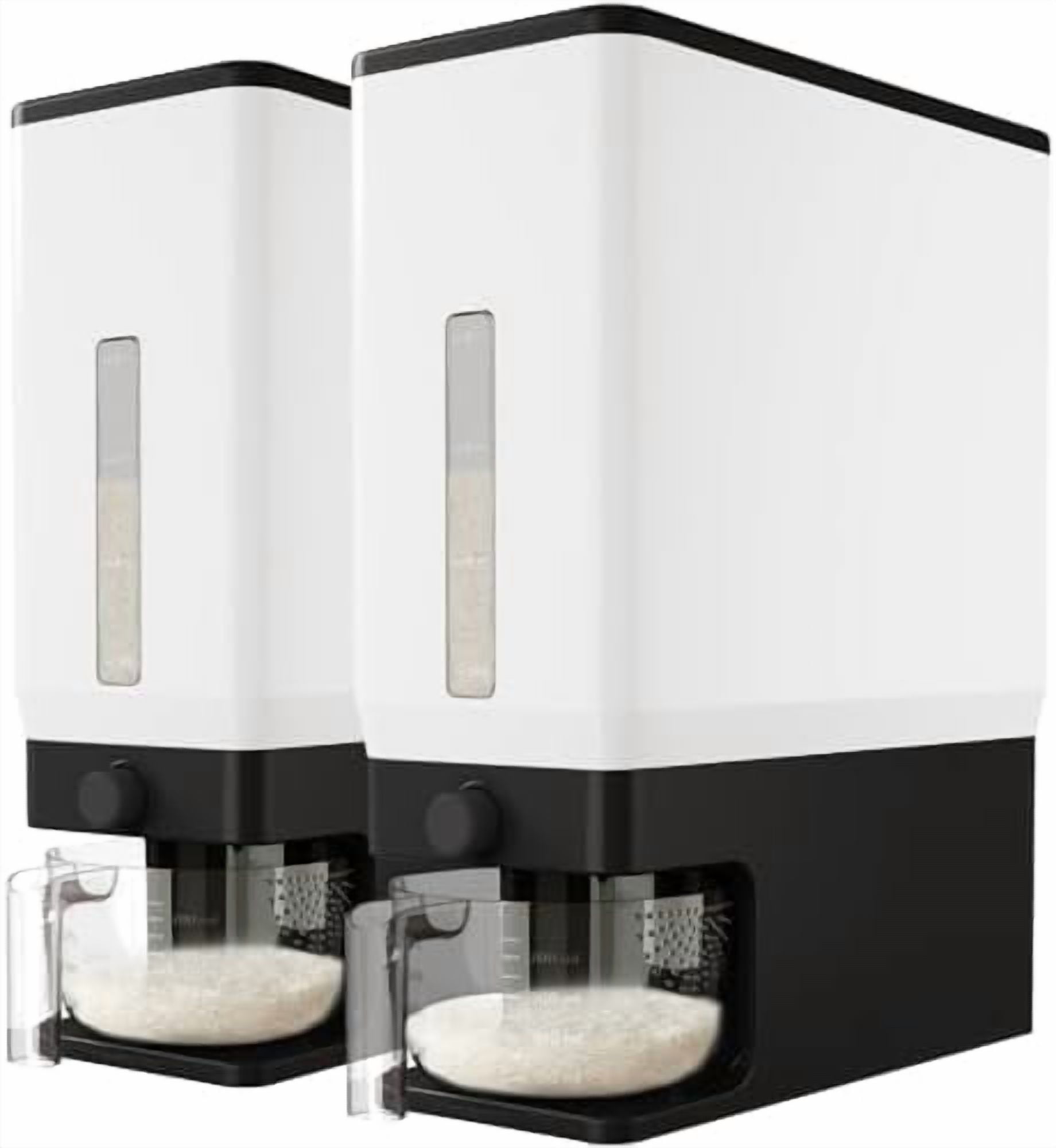 2 Pack Rice Dispenser 25 Lbs(11.3kg), Rice Storage Container Sealed ...
