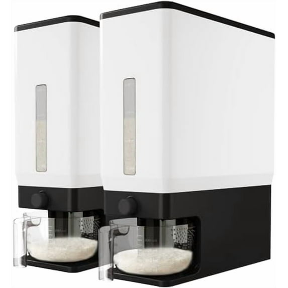2 Pack Rice Dispenser 25 Lbs(11.3kg), Rice Storage Container Sealed ...