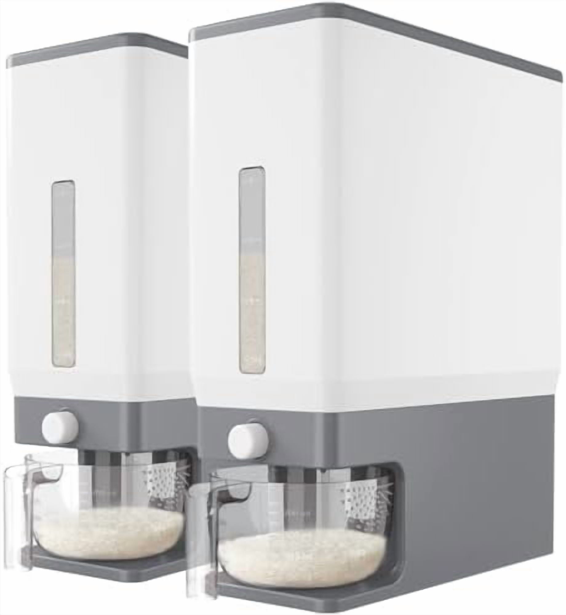 2 Pack Rice Dispenser 25 Lbs, Rice Storage Container Sealed Moisture ...