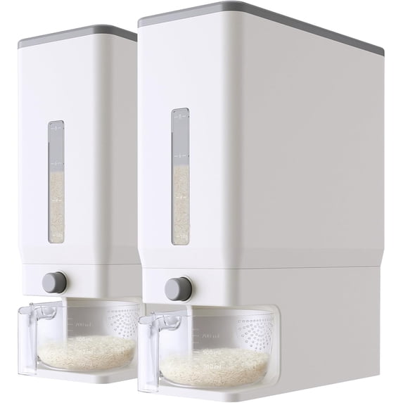 2 Pack Rice Dispenser 25 Lbs (11.3kg) Rice Storage Container Moisture ...