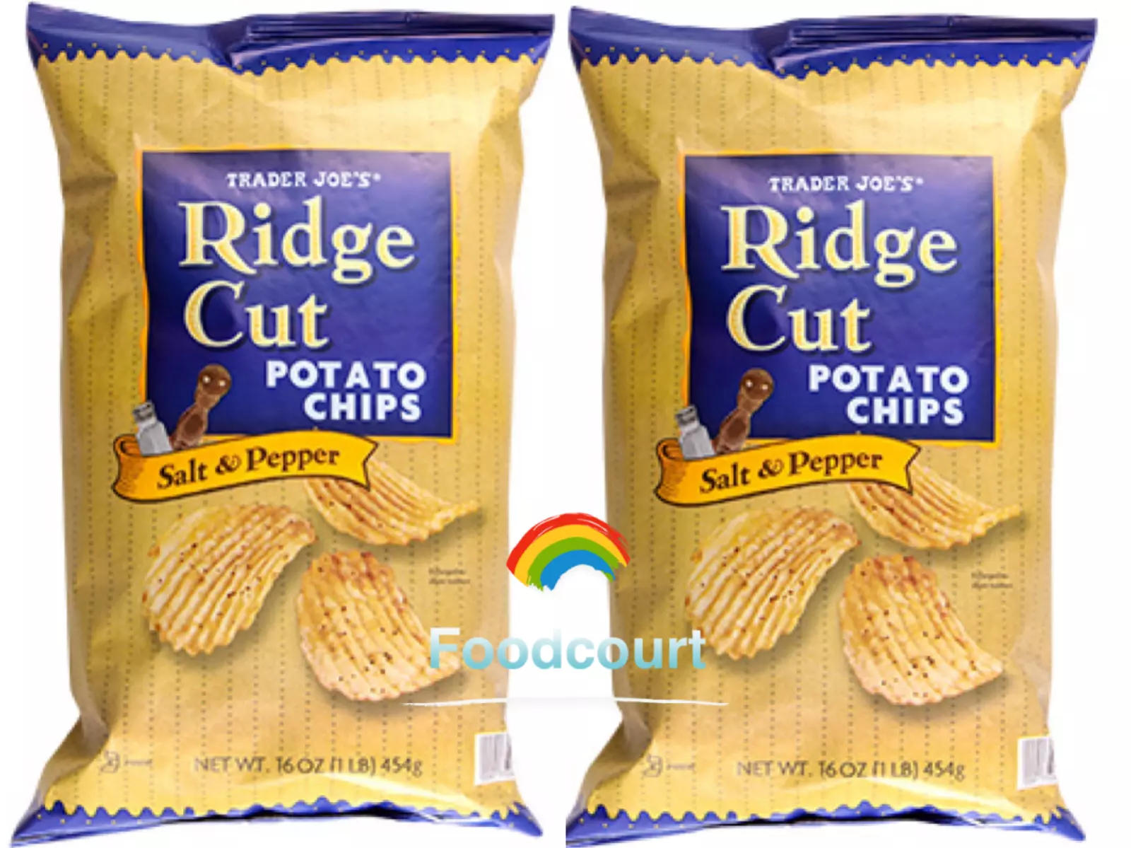 2 Pack Ridge Cut Potato Chips with Salt & Pepper - 16 OZ Each, Total 32 ...