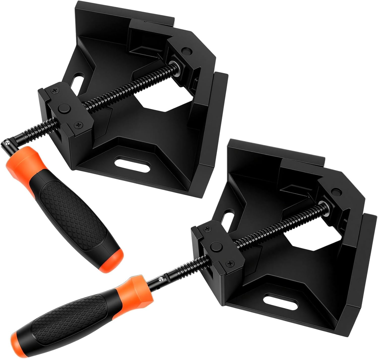 2-Pack Right Angle Clamp | Self-Adjusting Swing Jaw & Fold-Flat Handle ...