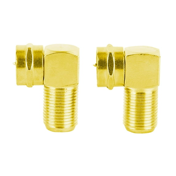 2-Pack Right Angle F Type Adapters Screw On Male to Female 90 Degree ...