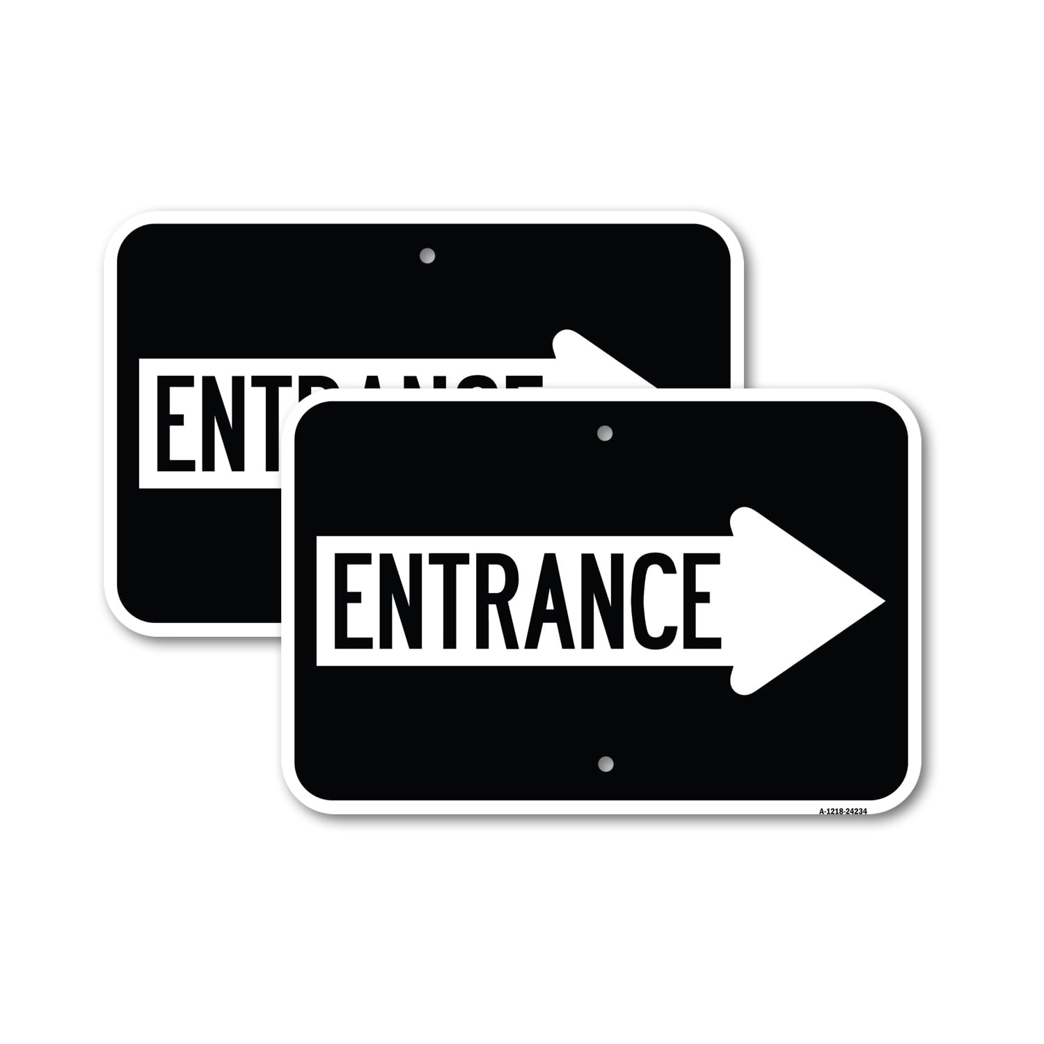 (2 Pack) Right Arrow Entrance | 18" X 24" Heavy-Gauge Aluminum Sign ...