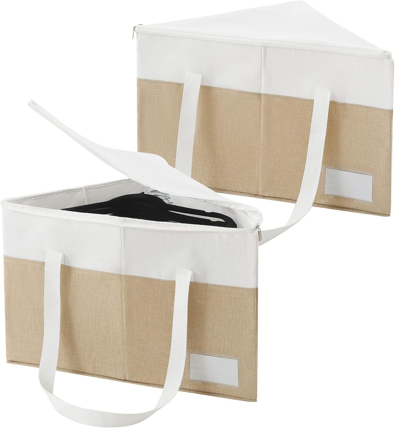 2-Pack Rigid Hanger Organizer Bags with Lid, Triangle Hanger Storage ...