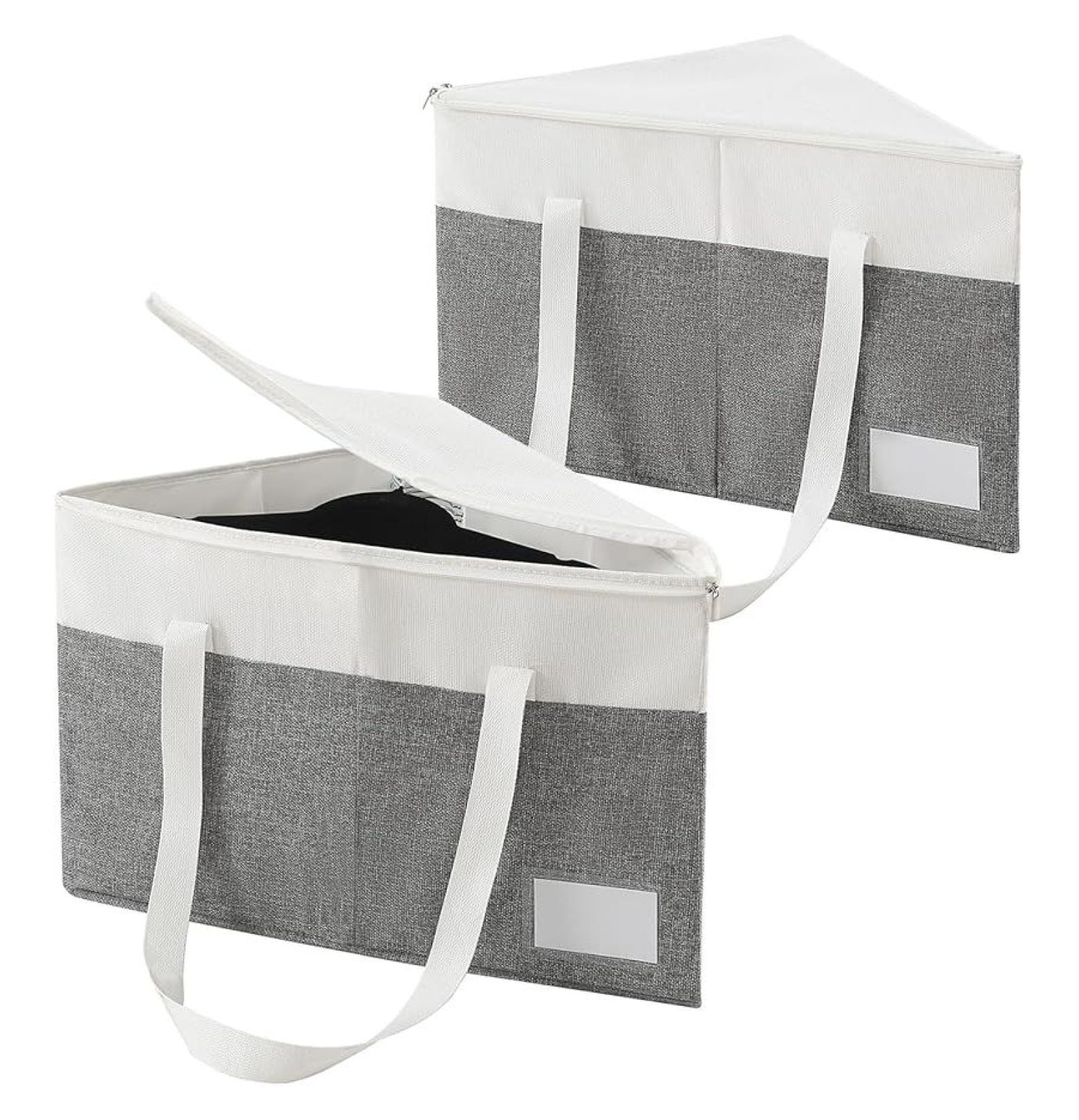2-Pack Rigid Hanger Organizer Bags with Lid, Triangle Hanger Storage ...