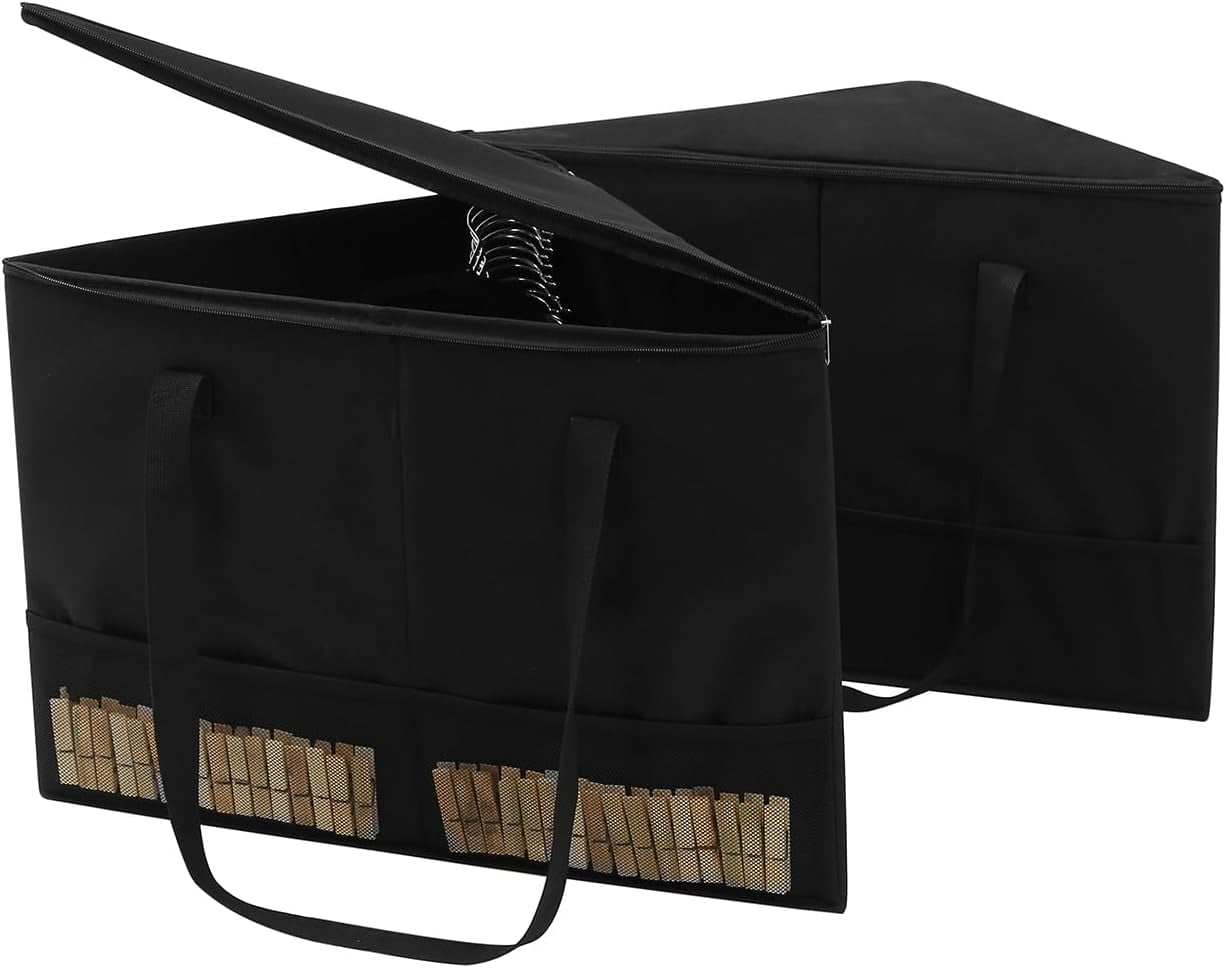 2 Pack Rigid Hanger Organizer, Triangle Storage Bin with Lid, Hanger ...
