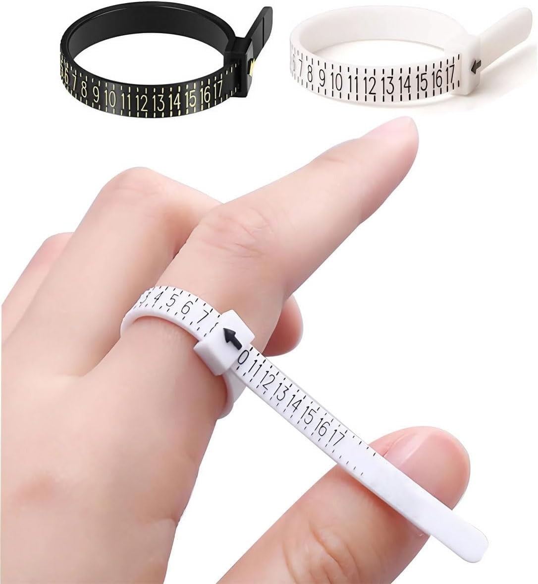 2 Pack Ring Sizer Measuring Set Reusable Finger Belt Size Gauge Measure ...