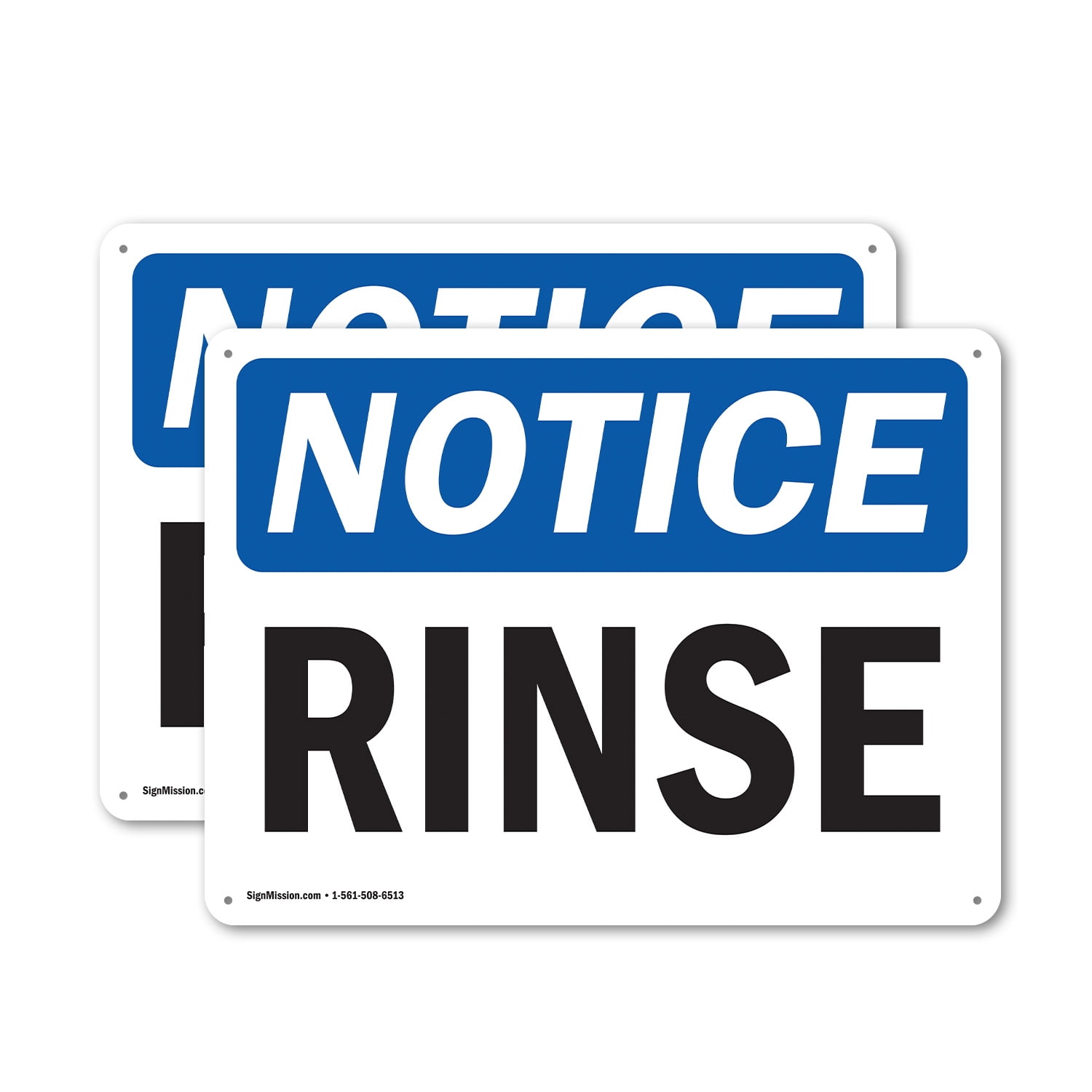 (2 Pack) Rinse OSHA Notice Sign 14 Inch X 10 Inch Indoor / Outdoor Rust ...