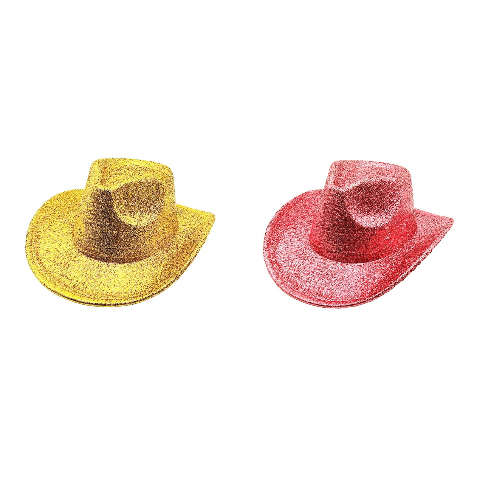 (2-Pack) Rinsvye Gold Solid Color Womens Boots Hat Stage Hat for Men ...