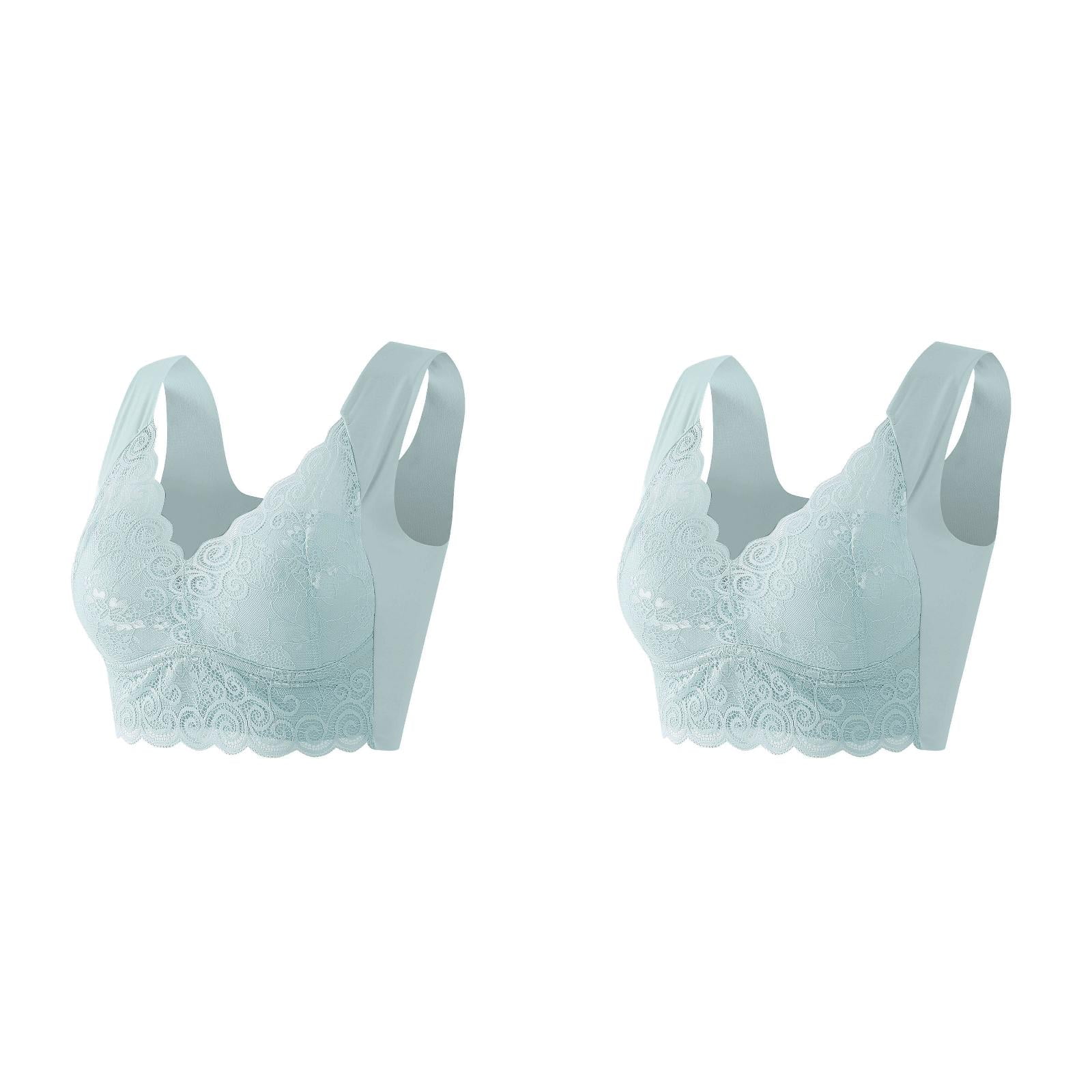 (2-Pack) Rinsvye Lace Bra Plus Size Wireless Bra for Women Bra Women ...