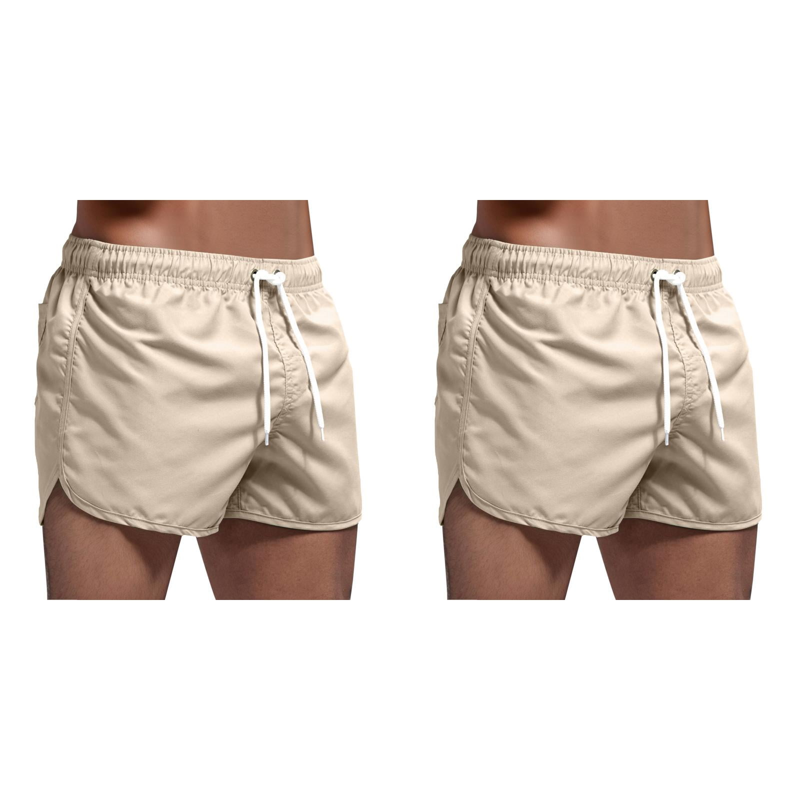 (2-Pack) Rinsvye Summer Trousers Surfing Splicing Spandex Swim Shorts ...