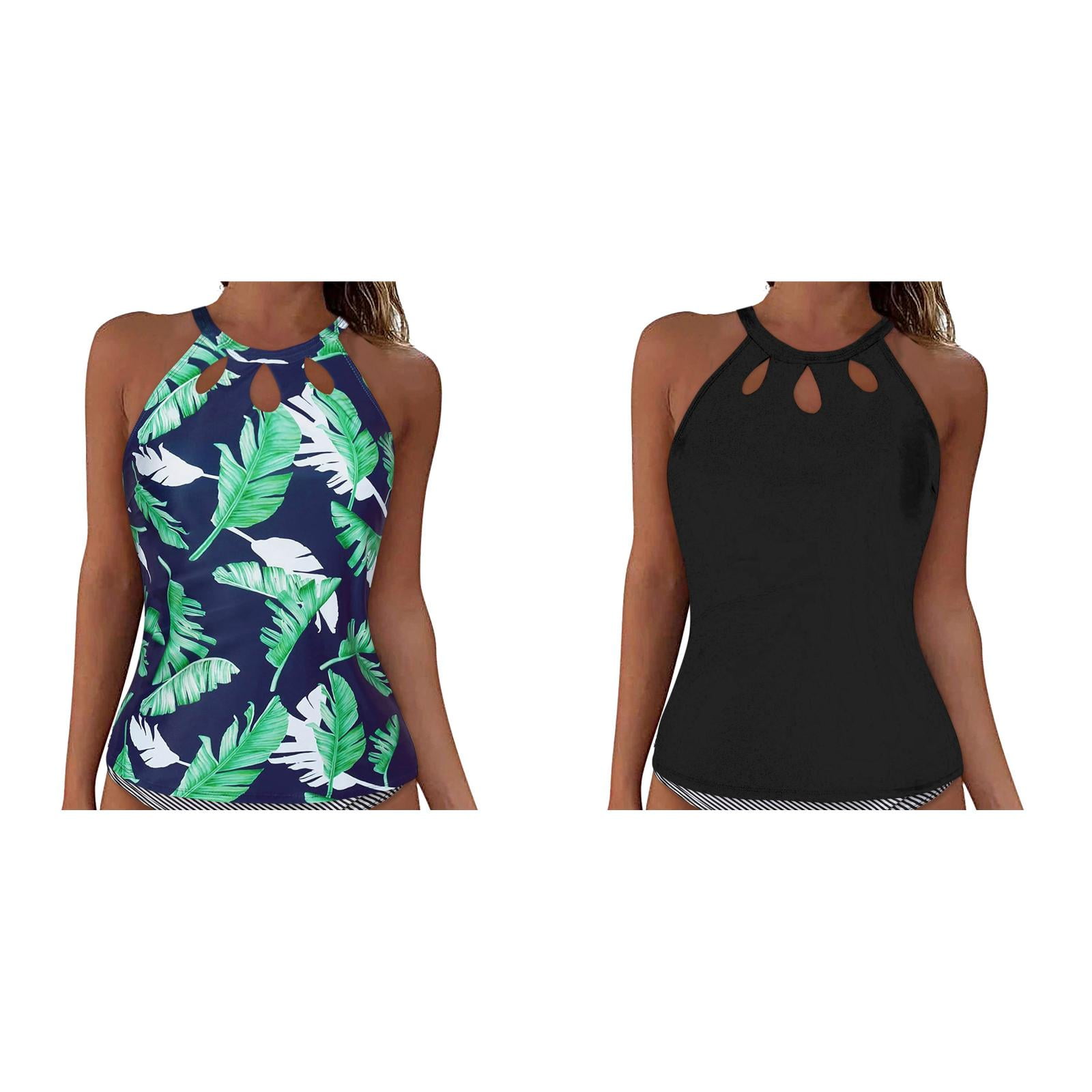 (2-Pack) Rinsvye Women Lace Up Swimwear Breast Support Swimsuits for ...