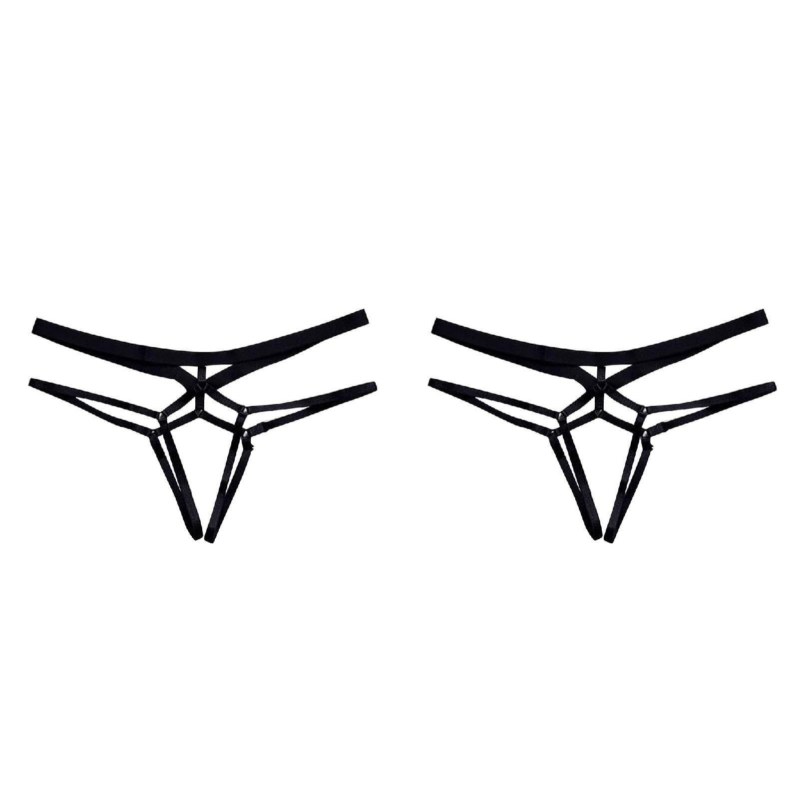 2 Pack Rinsvye Women Pantie Sexy Lace Panties Sexy High Elastic