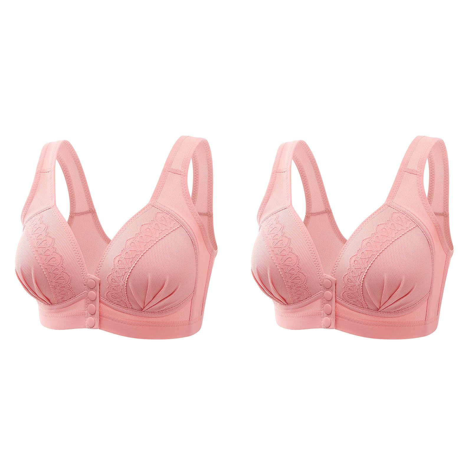 (2-Pack) Rinsvye Women Sexy Lace Front Bra's for Women Button Shaping ...