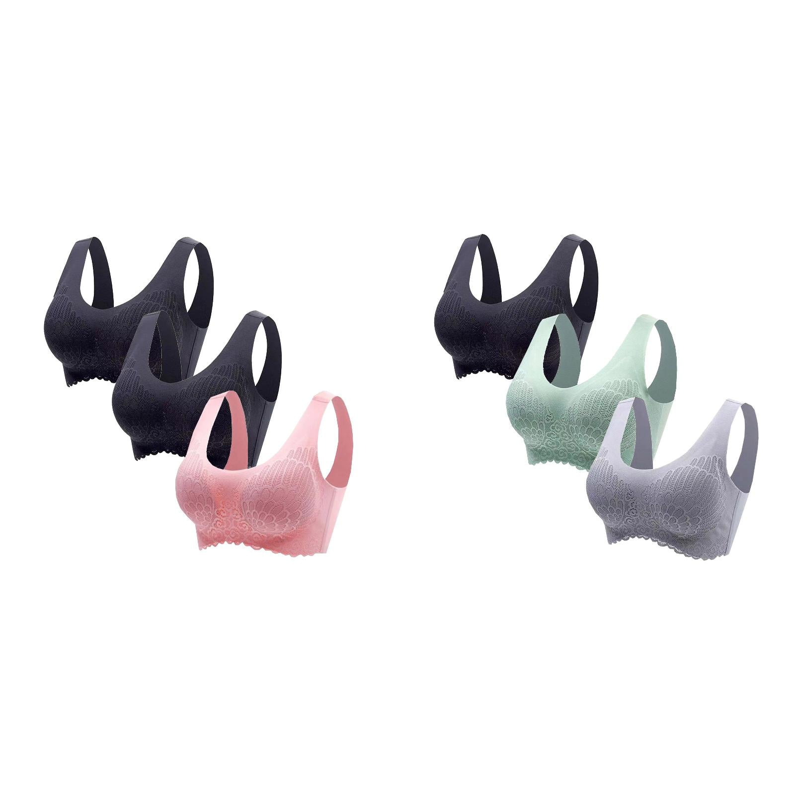 (2-Pack) Rinsvye Women's No Steel Ring Women's Bras 3Pc Underwear ...