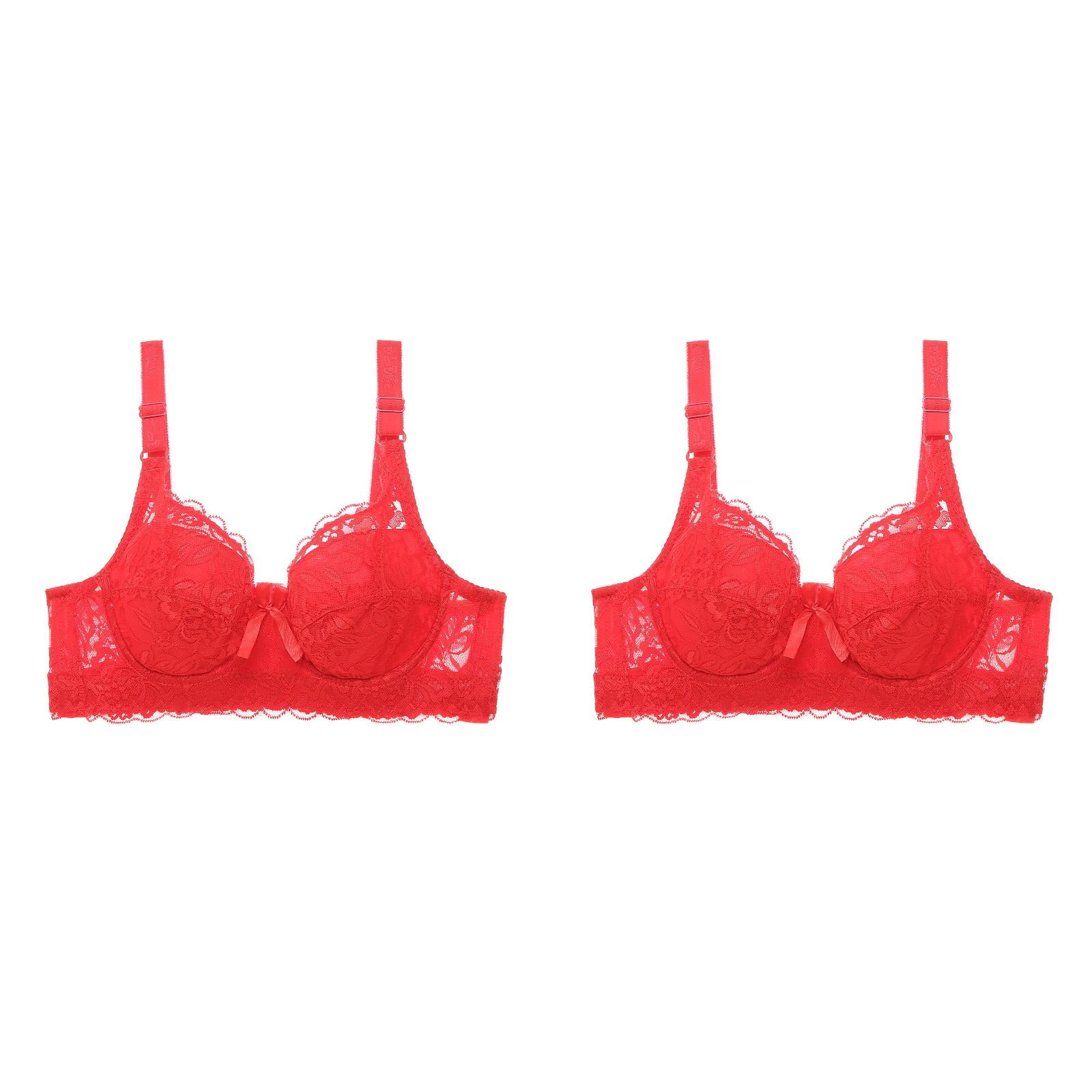(2-Pack) Rinsvye Womens Sexy Lace Gathered Sports Bra for Women Bra ...