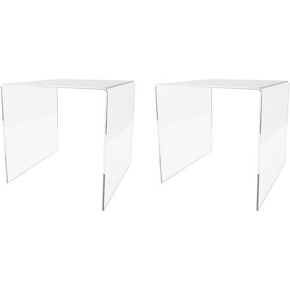 2 Pack Riser Display Platform 8 Inch Wide Clear Square One Piece Lucite ...