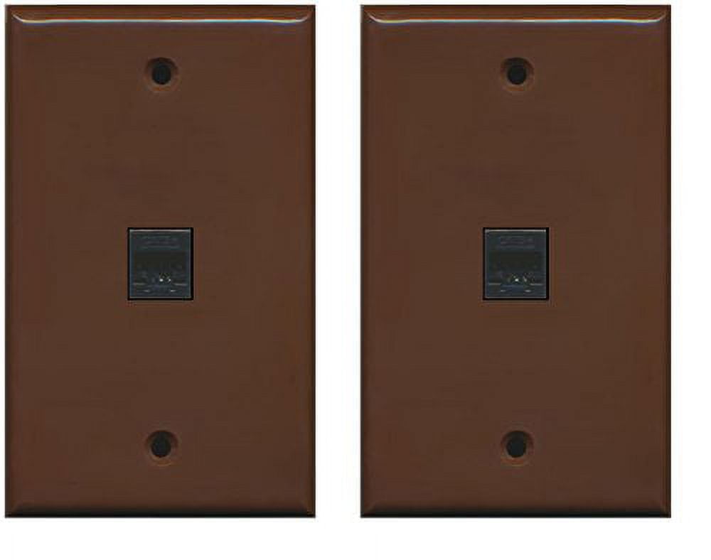 (2 Pack) RiteAV 1 Port Cat5e Rj45 Ethernet Wall Plate Brown - Walmart.com