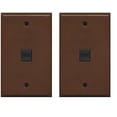 (2 Pack) RiteAV 1 Port Cat5e Rj45 Ethernet Wall Plate Brown - Walmart.com