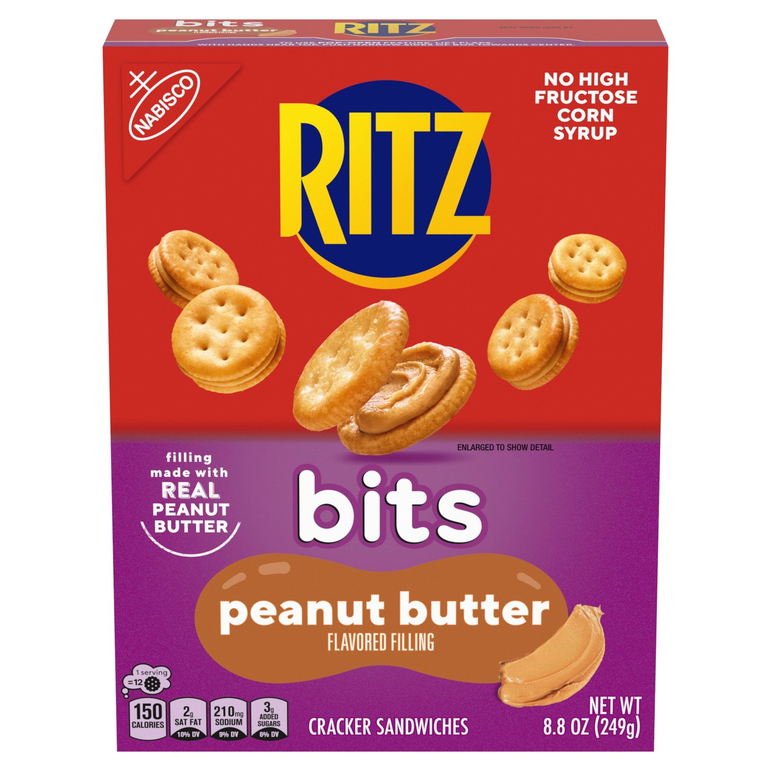 2 Pack - Ritz Crackers Sandwiches Bits Peanut Butter 8.8 oz Package May ...