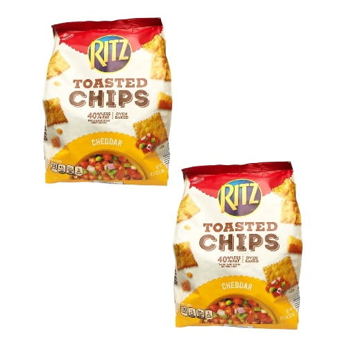 ( 2 Pack ) Ritz Toasted Chips Cheddar Crackers, 8.1 Oz - Walmart.com