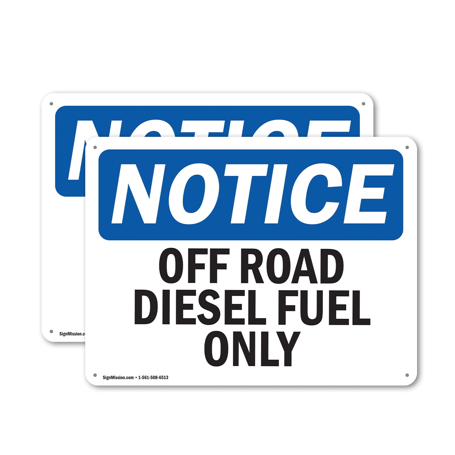 (2 Pack) Off Road Diesel Fuel Only OSHA Notice Sign 10 Inch X 7 Inch ...
