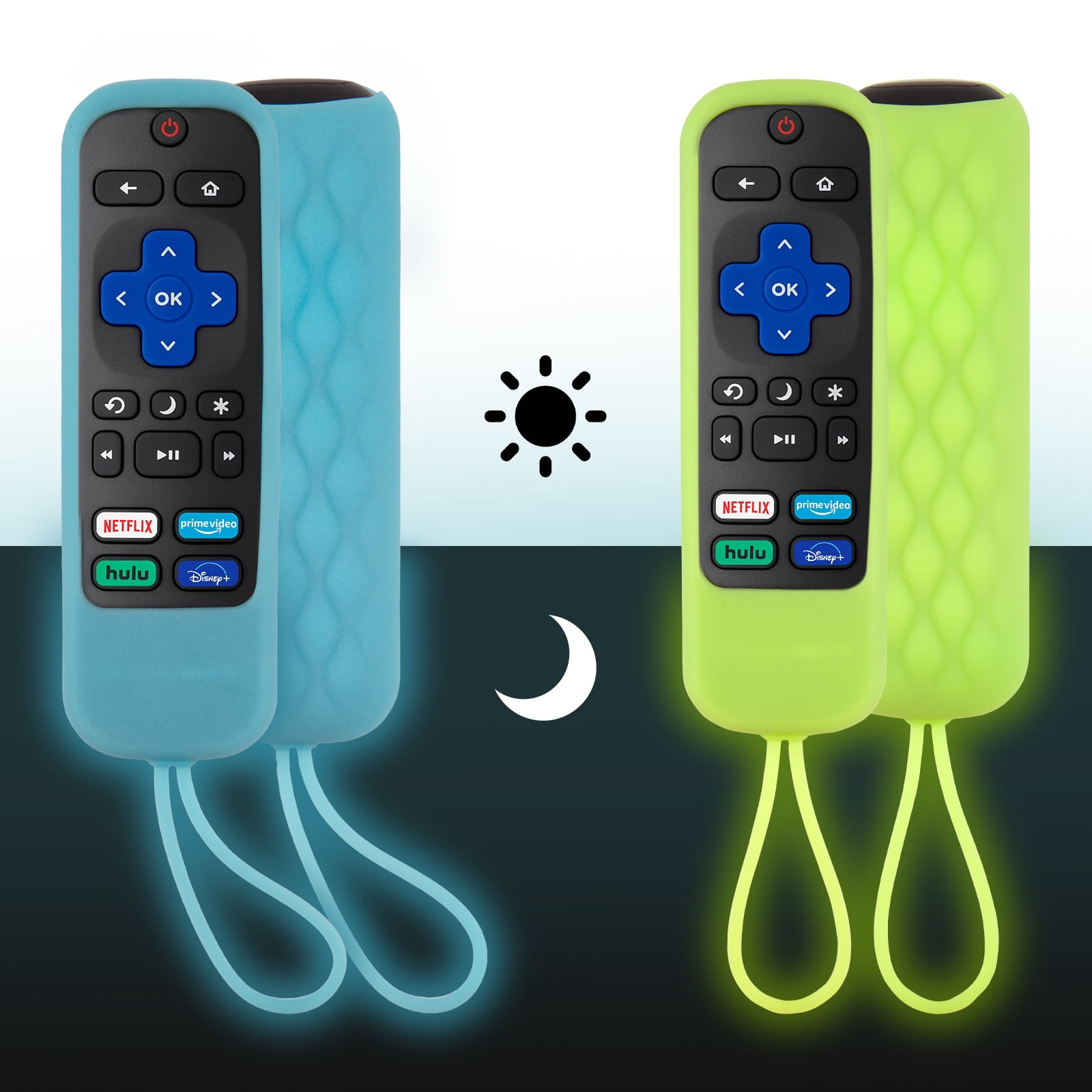 2 Pack Roku Remote Cover,Silicone Protective Case Compatible with TCL ...