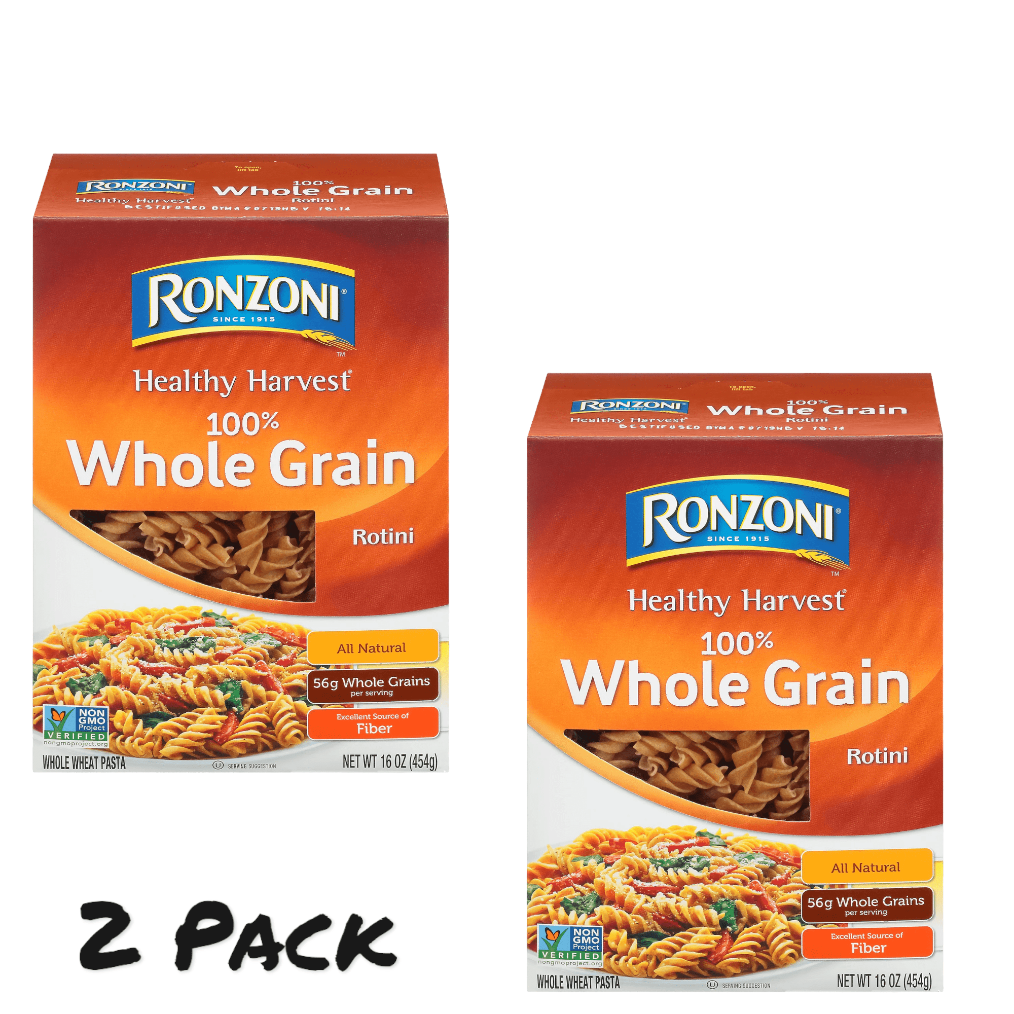 ( 2 Pack ) Ronzoni Healthy Harvest Whole Grain Rotini, 16 oz, Whole ...