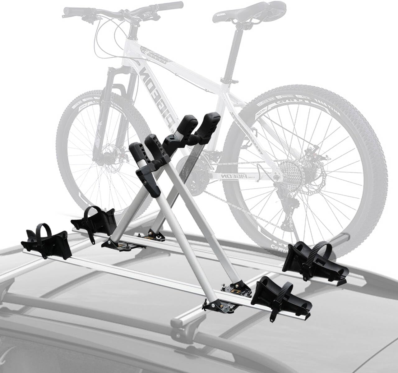 2 Pack Roof Bike Racks for Cars, Lightweight Upright Bike Mount with ...