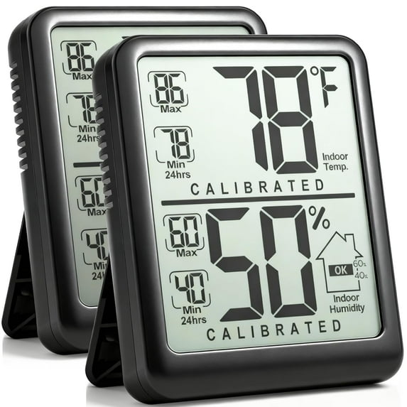 2-Pack Room Thermometer, Digital Small Hygrometer Indoor Thermometer ...