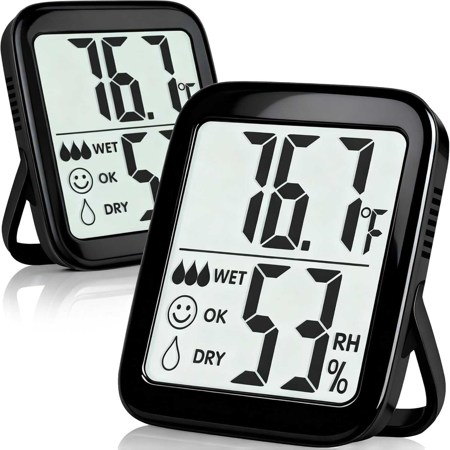 2 Pack Room Thermometer for Home, Hygrometer Indoor Humidity Meter ...