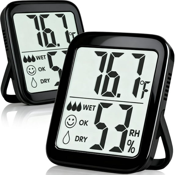 2 Pack Room Thermometer for Home, Hygrometer Indoor Humidity Meter ...