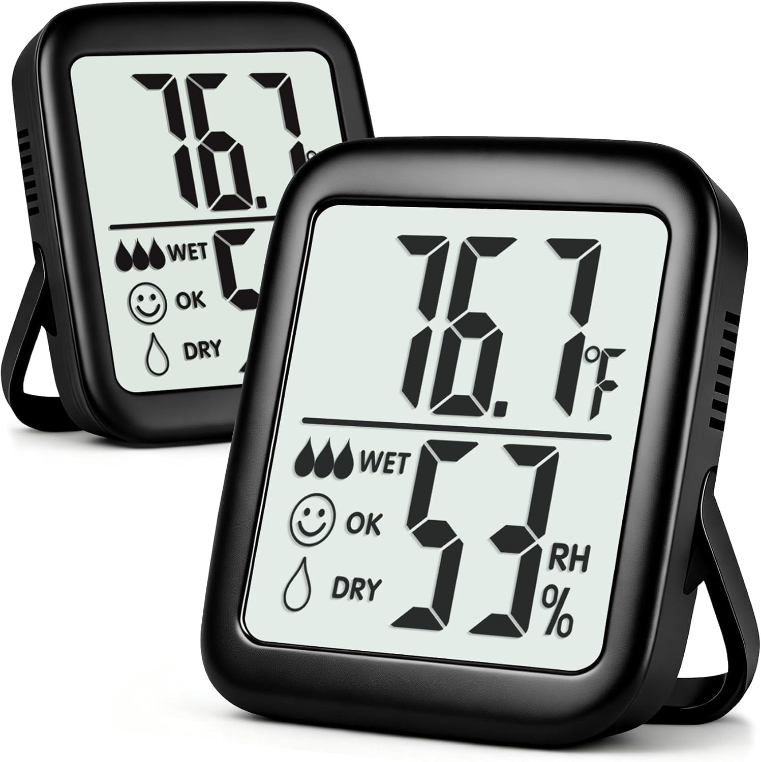 2 Pack Room Thermometer for Home, Hygrometer Indoor Humidity Meter ...