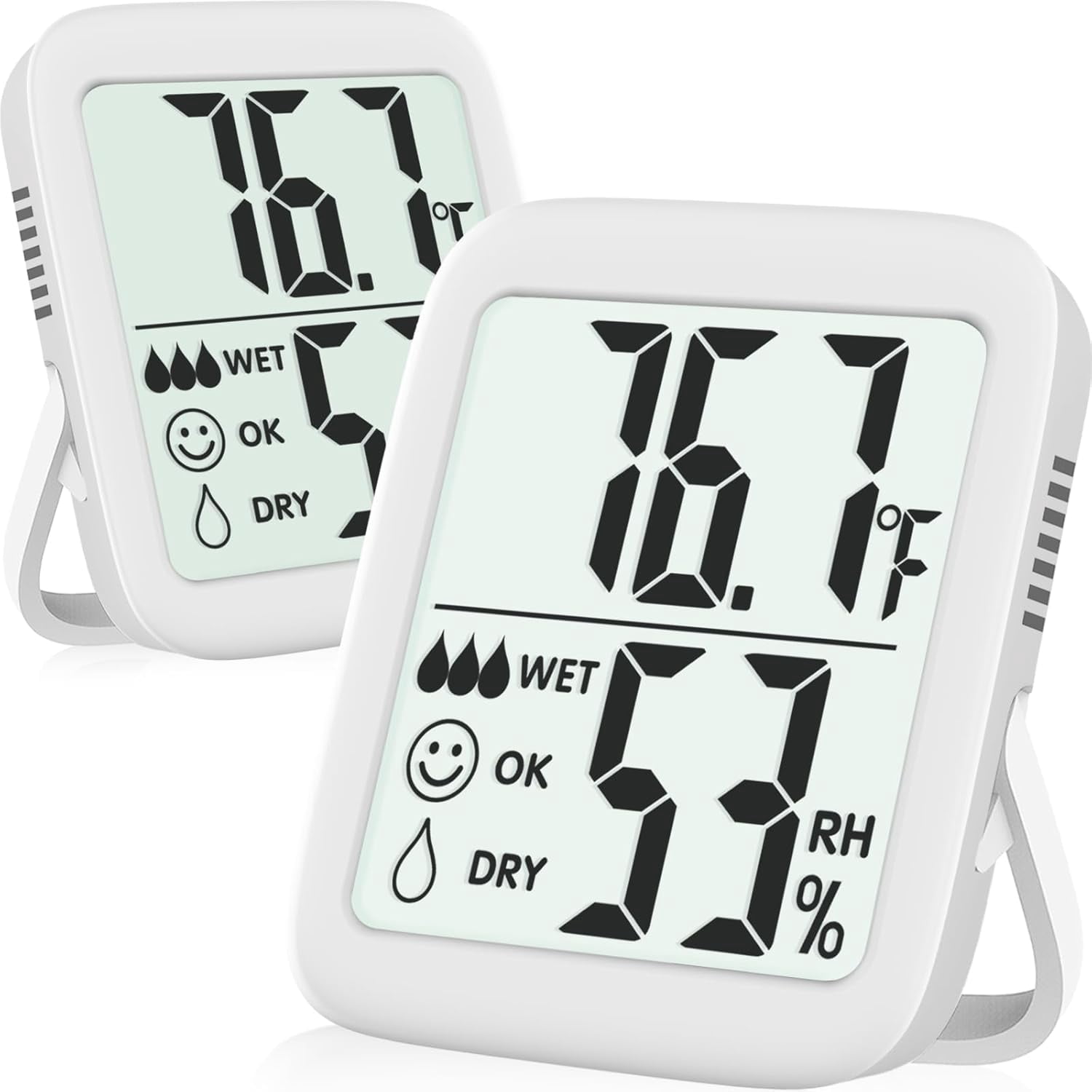 2 Pack Room Thermometer for Home, Indoor Hygrometer Humidity Meter ...