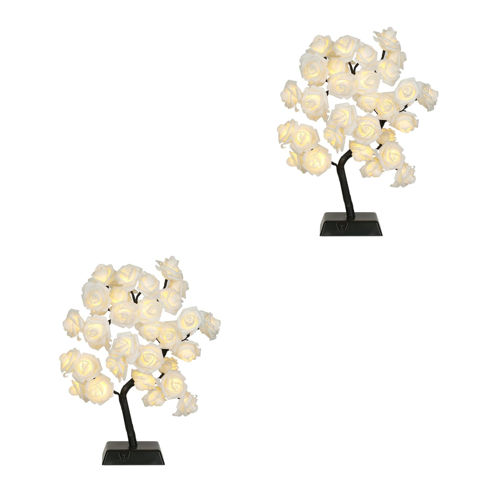 2 Pack Rose Bush Lamp Table Entertainment Venue Decor Girl - Walmart.com