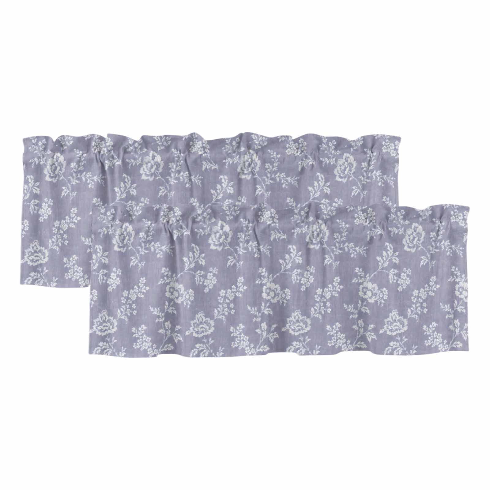 2 Pack Rose Leaves Valance for Window Rustic Vintage Floral Flower ...