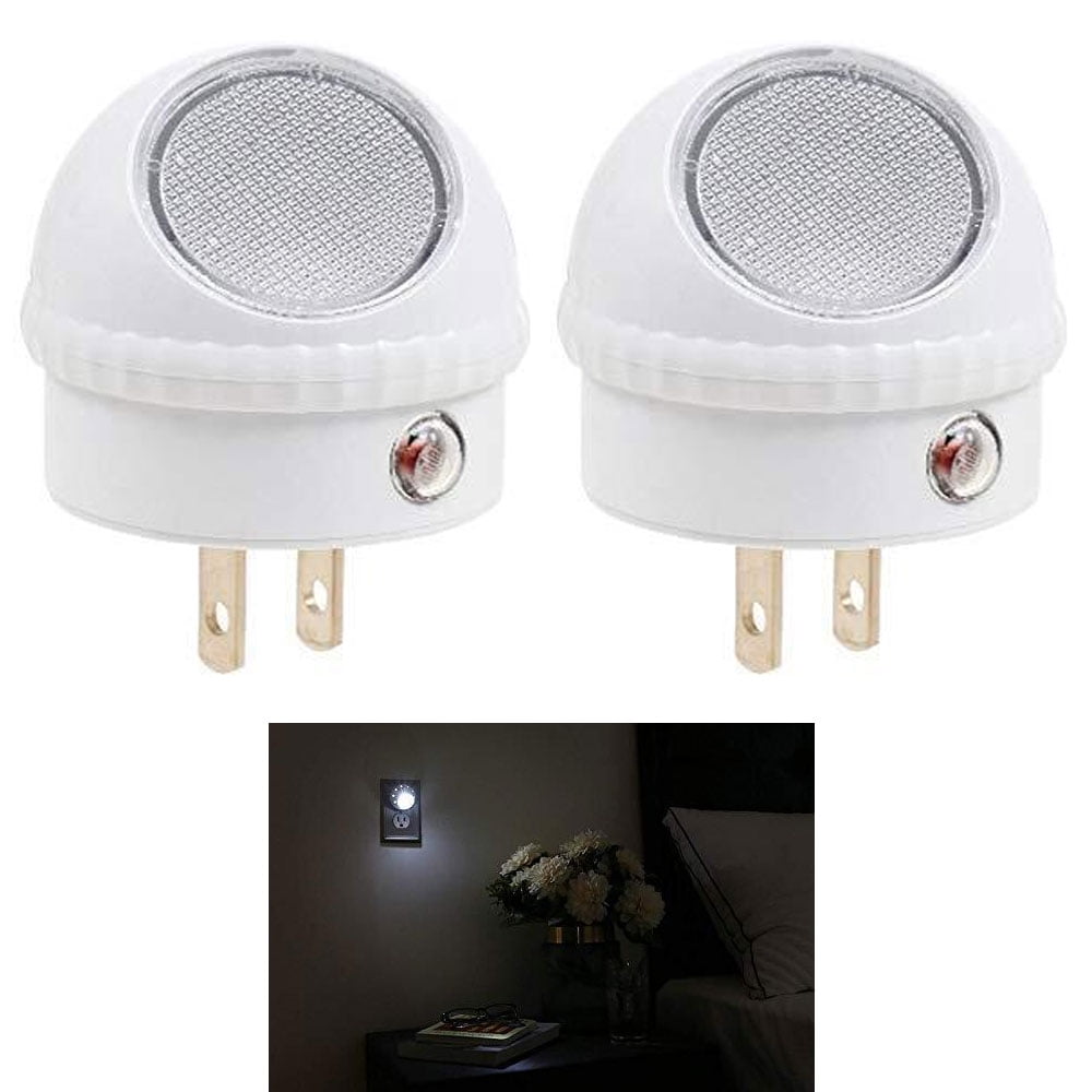 2 Pack Rotating LED Night Light Plug-In 360 Degree Spotlight Dusk to ...