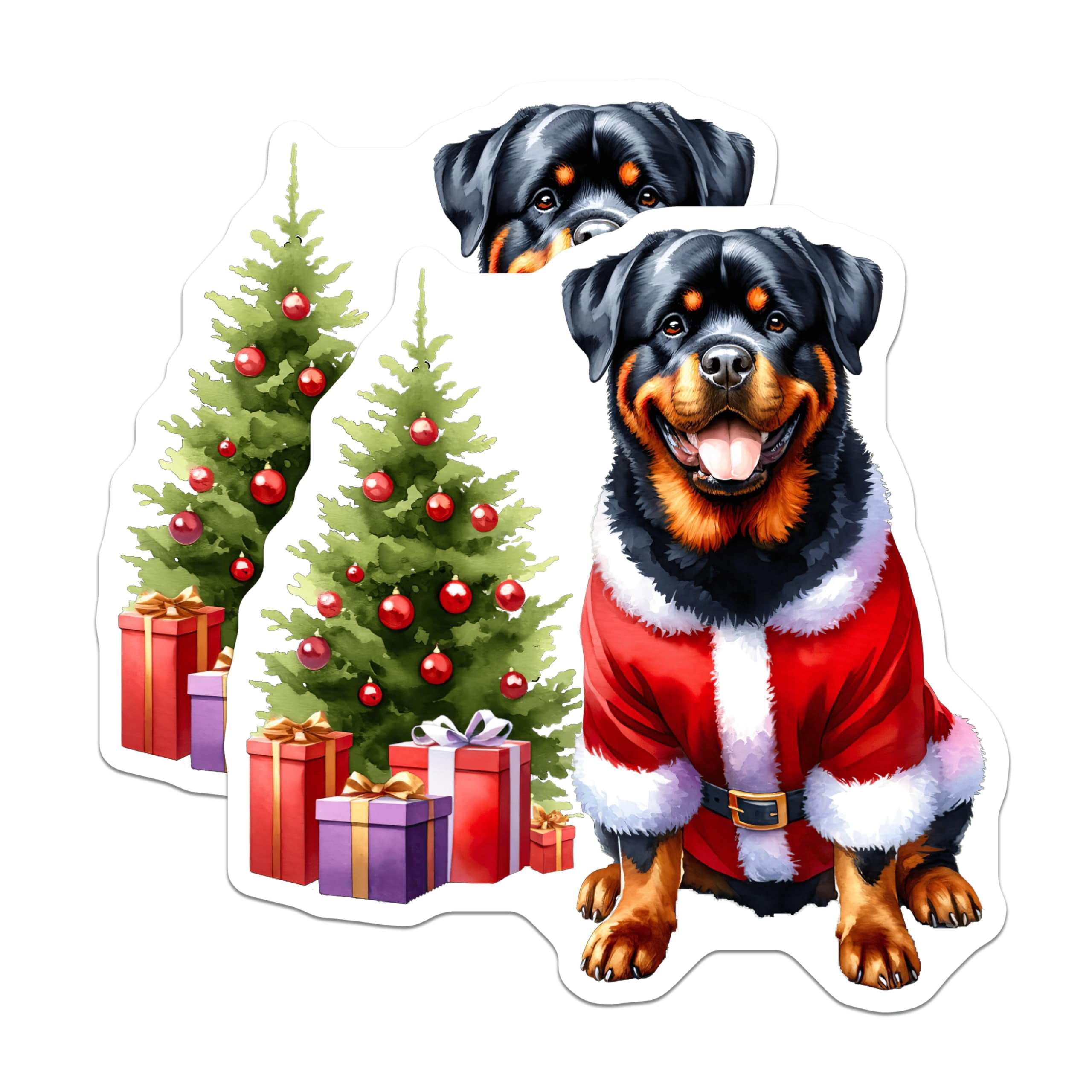 (2 Pack) Rottweiler Santa Magnets - Christmas Dog Decor - Pet Lover ...