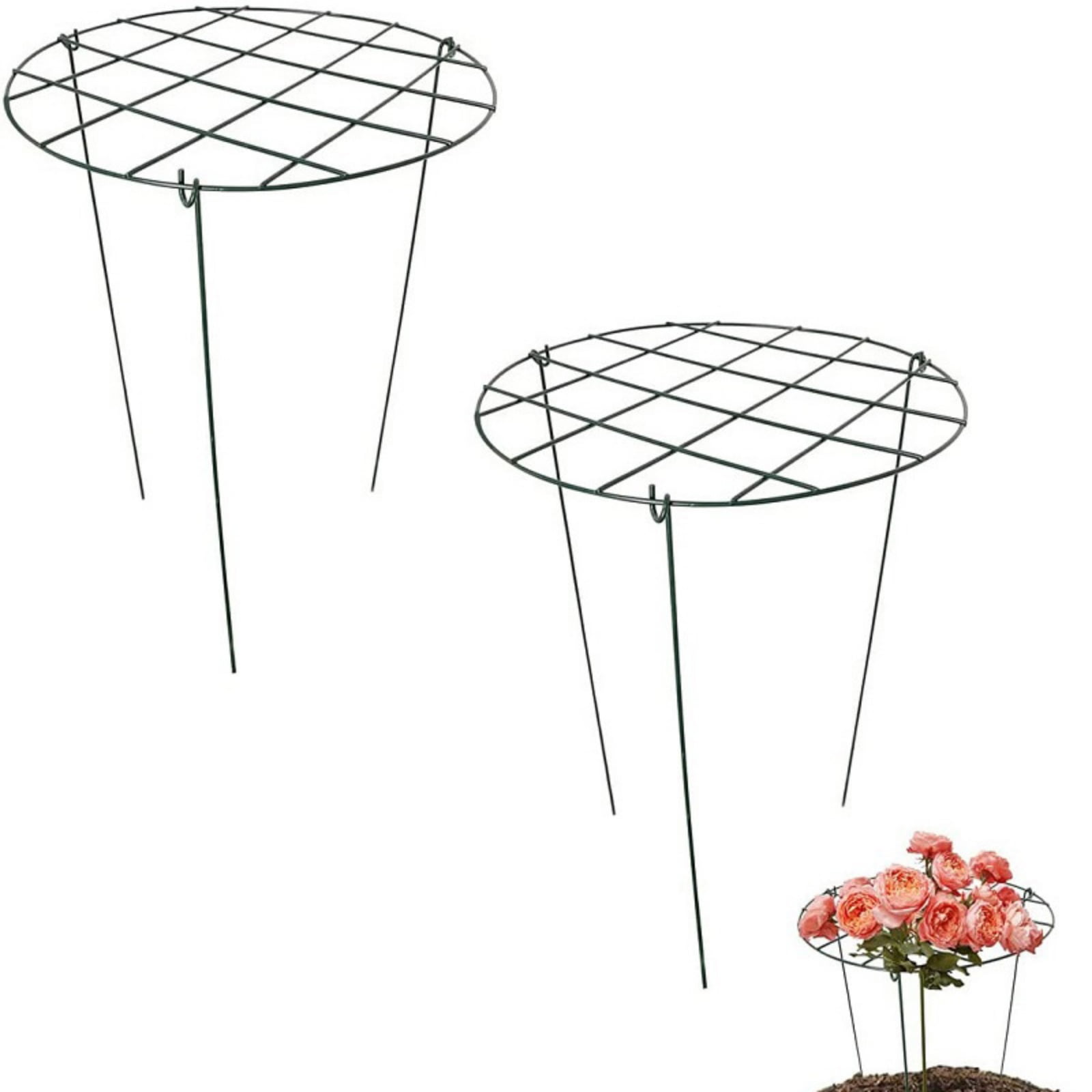 2 Pack Round Peony Cages and Supports Grow Through Grid Plant Brace,24 ...