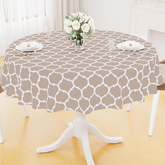 2 Pack Round Plastic Table Cloth, Wipeable Spillproof Vinyl Tablecloths ...