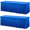 2 Pack Royal Blue Spandex Table Covers for 8 Foot Rectangle Tables ...