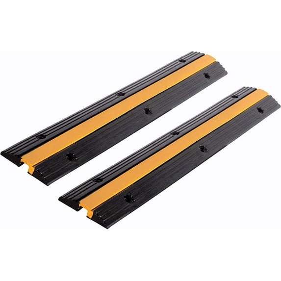 2 Pack Rubber Cable Ramp Hose Cable Protector Ramp 1 Channel 11000Lbs ...