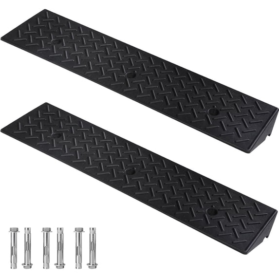 2 Pack Rubber Curb Ramps Driveway ramp, 3 7/8" H, 39.4" L, 9.8" W ...