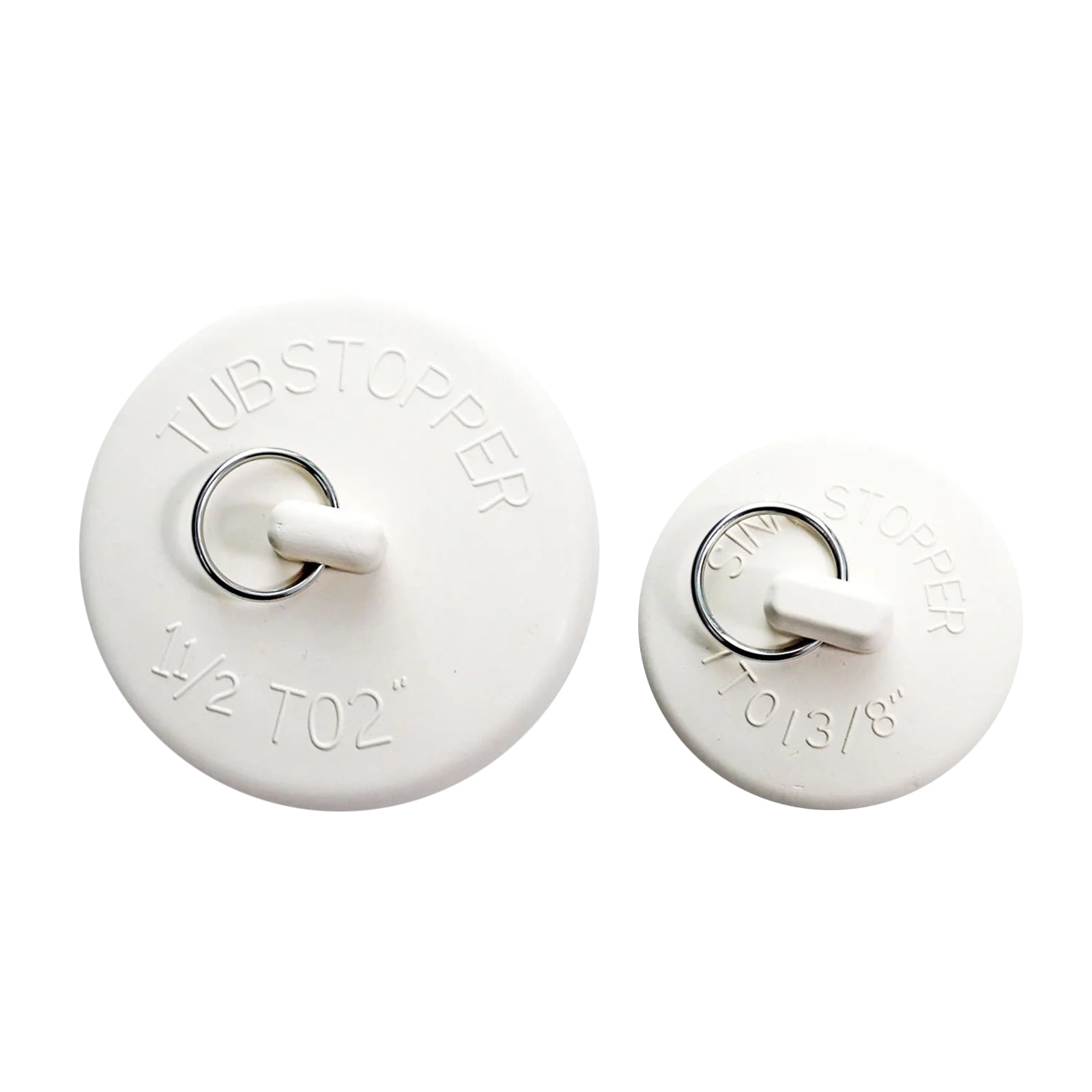 2-Pack Rubber Drain Stopper Set - 2 Sizes (1.5-2" & 1-0.375") - for ...