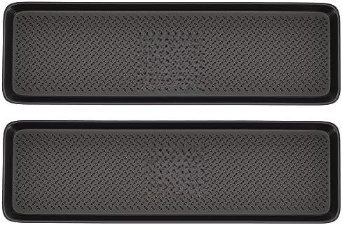 2 Pack Rubber Extra Large Shoe Tray for Entryway,Long Boot Tray,Slim ...