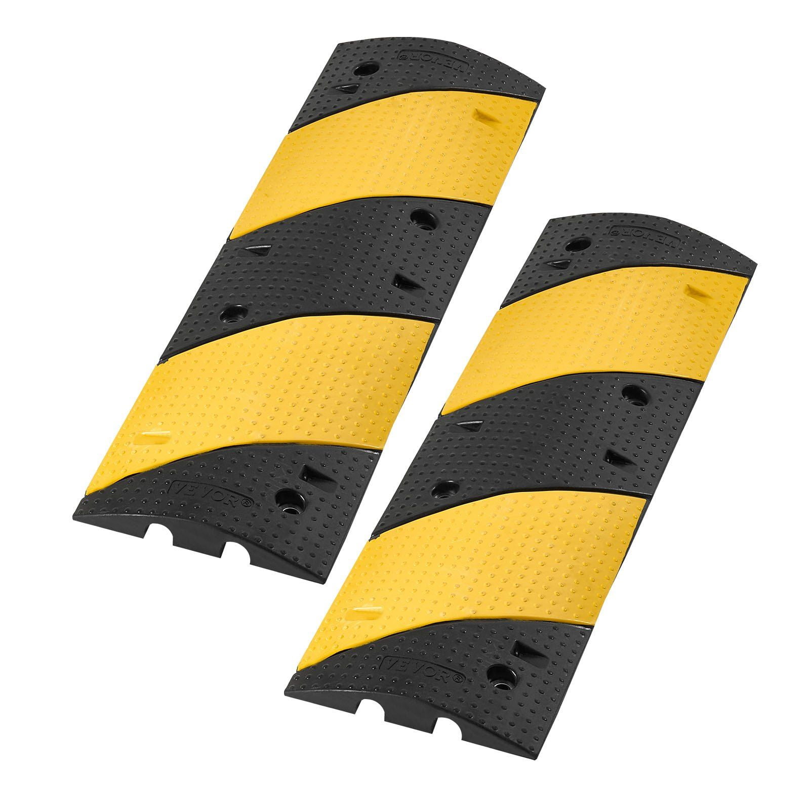 2-Pack Rubber Speed Bumps, 40" Long, 2-Channel Design, 22000 lb/Axle ...