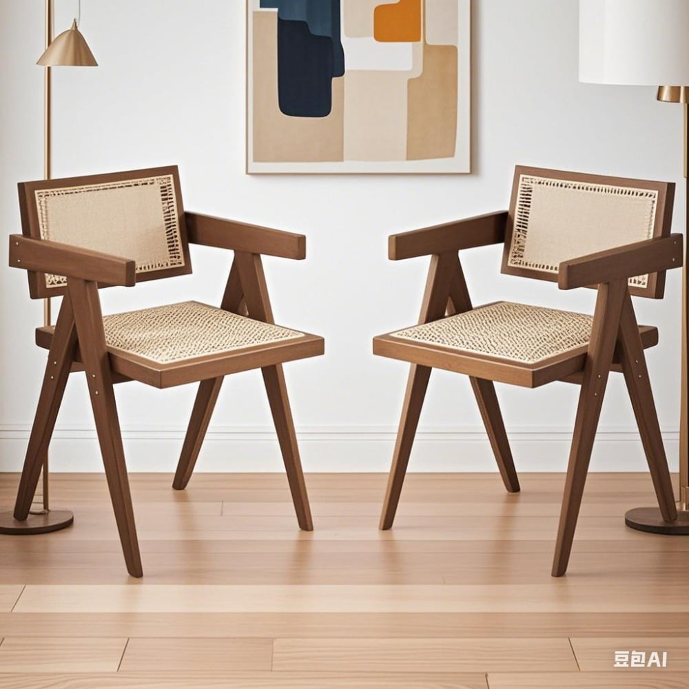 2 Pack Rubber Wood Dining Chairs Mid Century Modern Armchairs Light ...