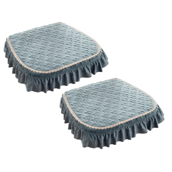 2 Pack Ruffle Chair Cushion for Dining Chairs, Edge Seat Pad with Ties ...