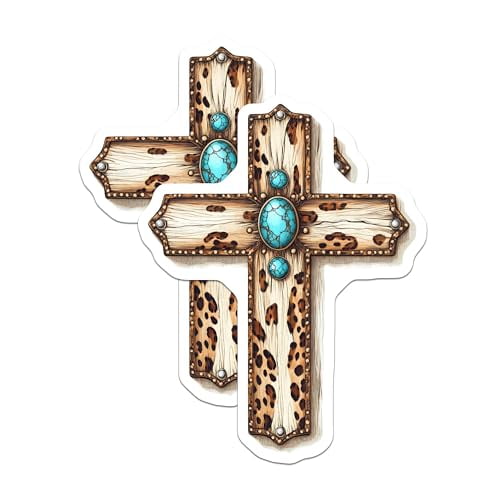 (2 Pack) Rustic Cross Shape Magnets Magnets - Western Decor - Leopard ...